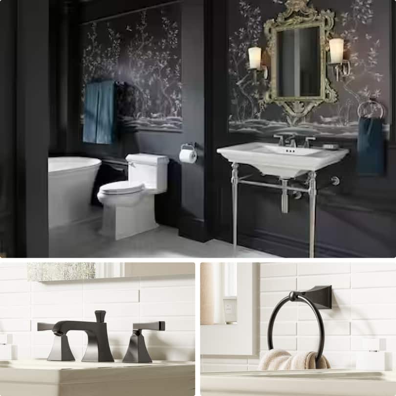 Bathroom showroom at the home depot store